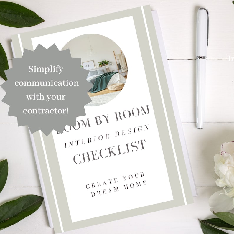Editable Printable Interior Design Checklist, Room by Room List ...