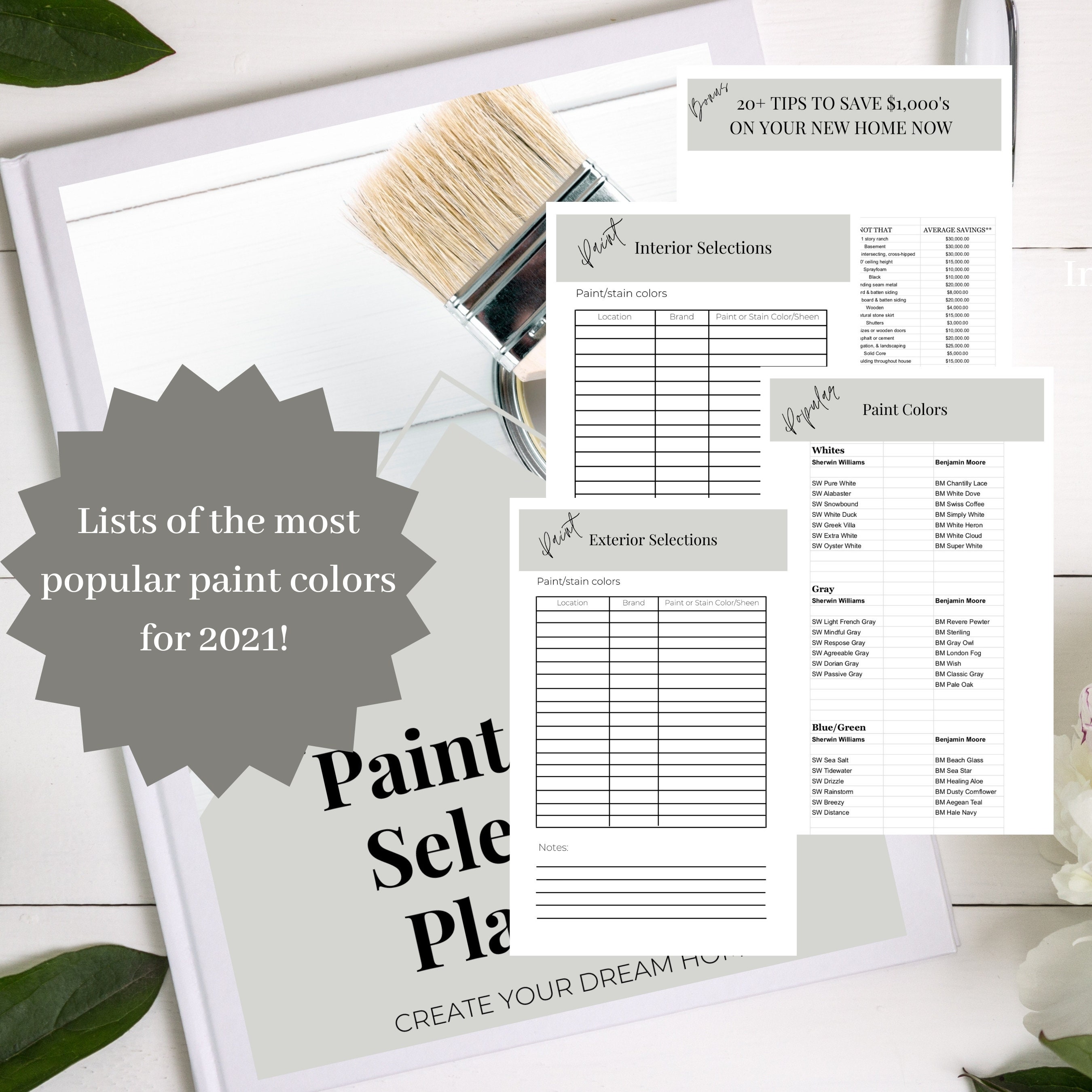 Home Paint Color Planner, Home Renovation Planner, Paint Palette, Home ...