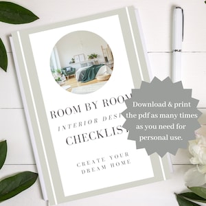 Editable Printable Interior Design Checklist, Room by Room List ...