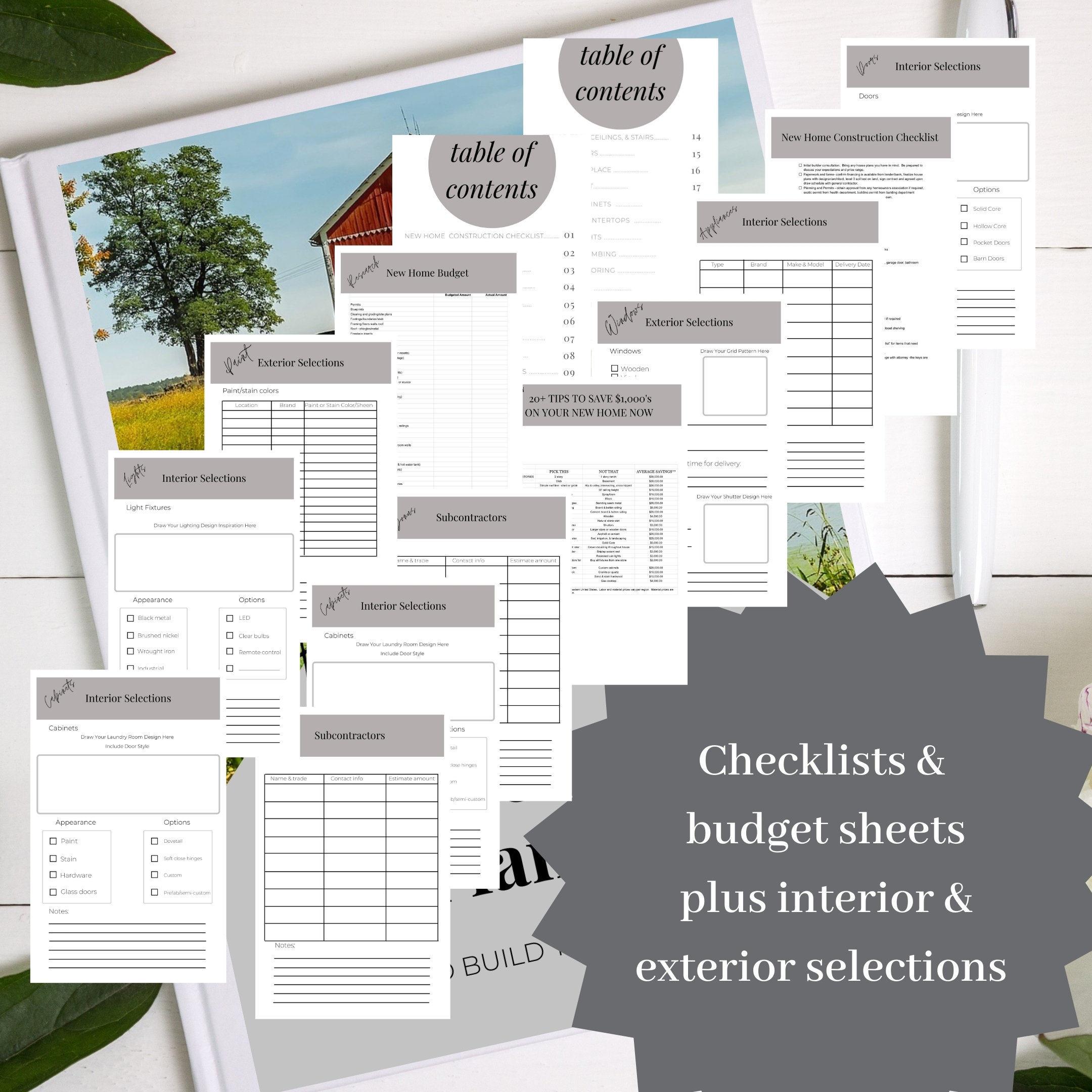Printable Barndominium Home Renovation Planner, Home Building Checklist ...