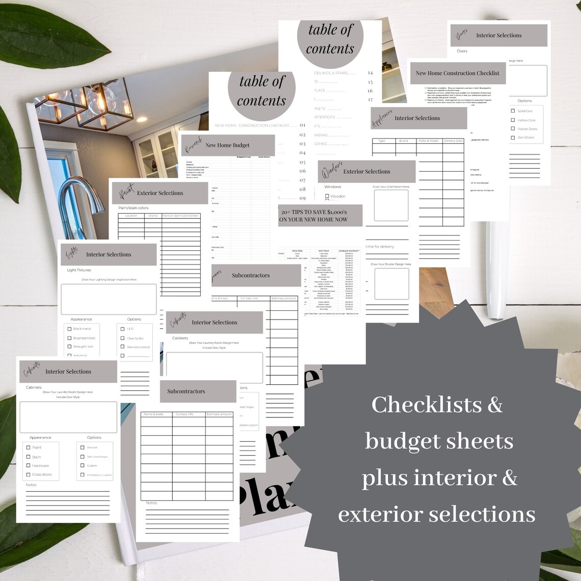 Printable Home Construction Planner, Budget Binder, Digital Download ...