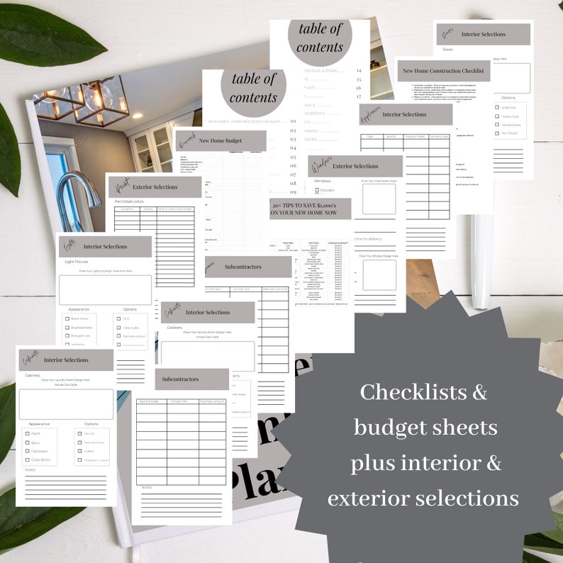 Printable Home Construction Planner, Budget Binder, Digital Download ...