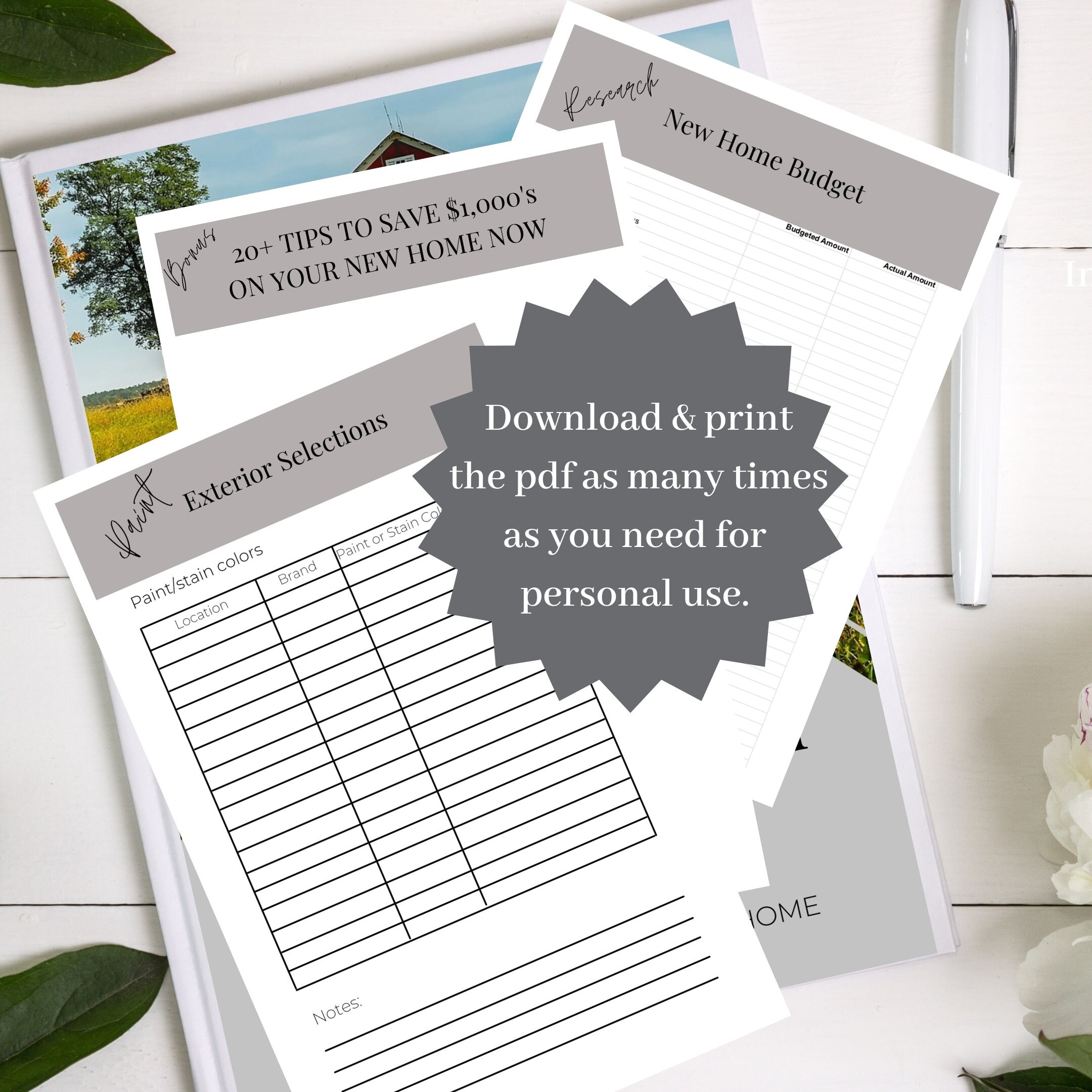 Printable Barndominium Home Renovation Planner, Home Building Checklist ...