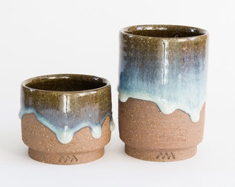 Japanese Tea Cup Asemi Co. Hasami-yaki Indigo Diagonal Traditional ...