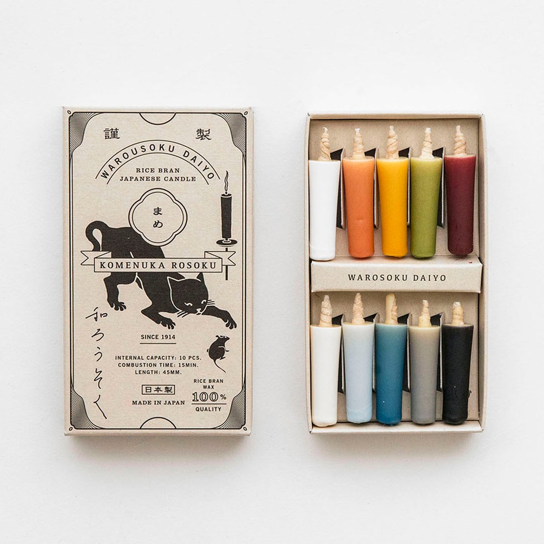 Japanese Colorful Rice Wax Candles, 10 Cozy Organic Rice Wax Candles ...