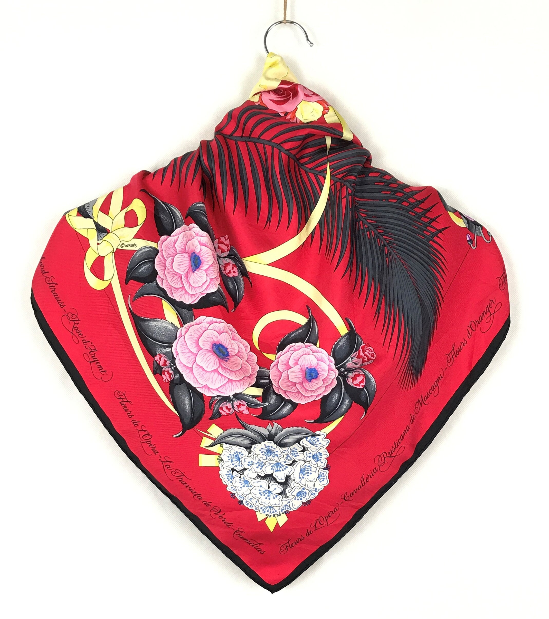 Vintage Hermès Scarf Fleurs De L'opera by Julia Abadie - Etsy