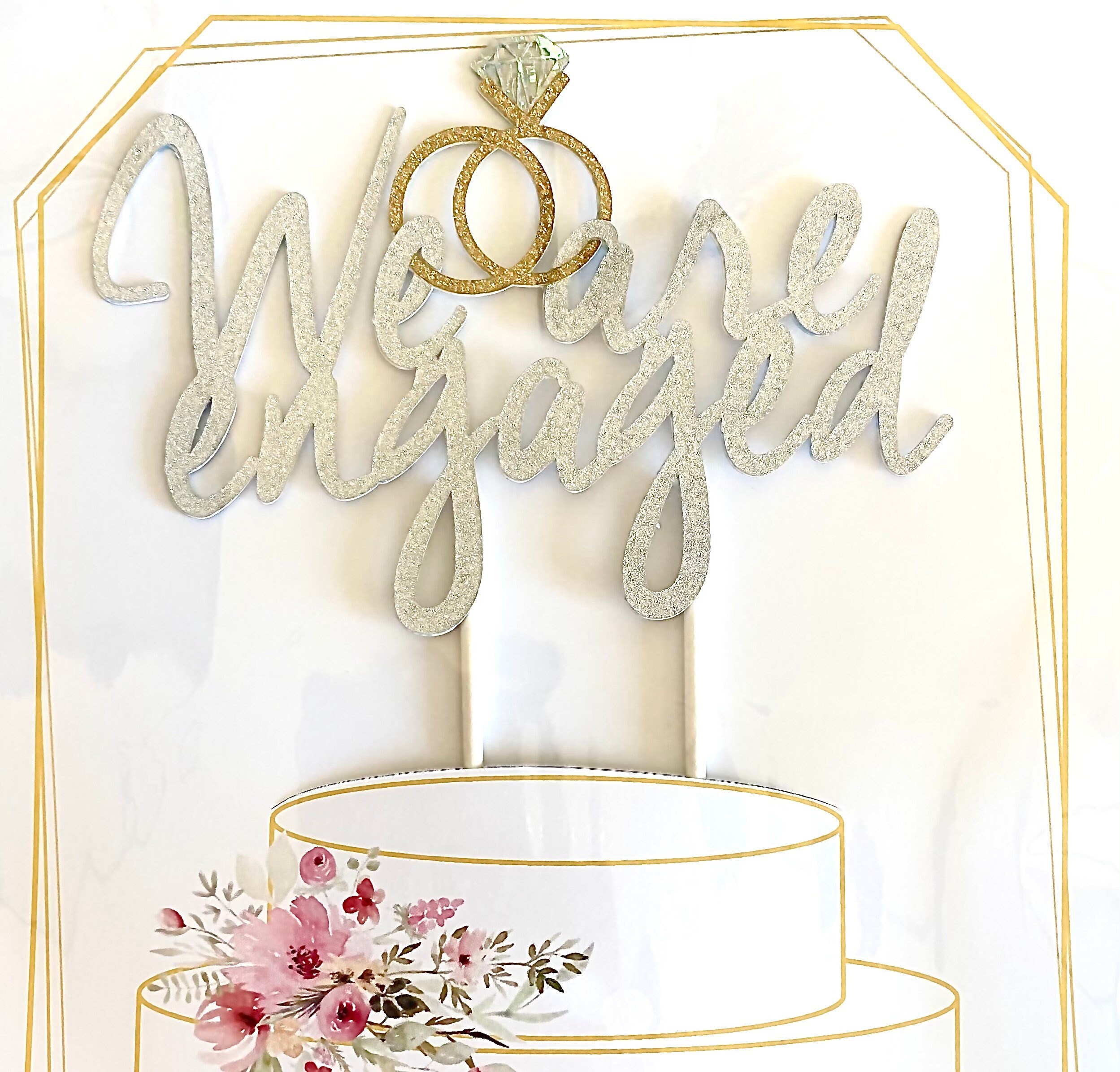 Cake Topper para fiesta de compromiso topper de pastel de | Etsy