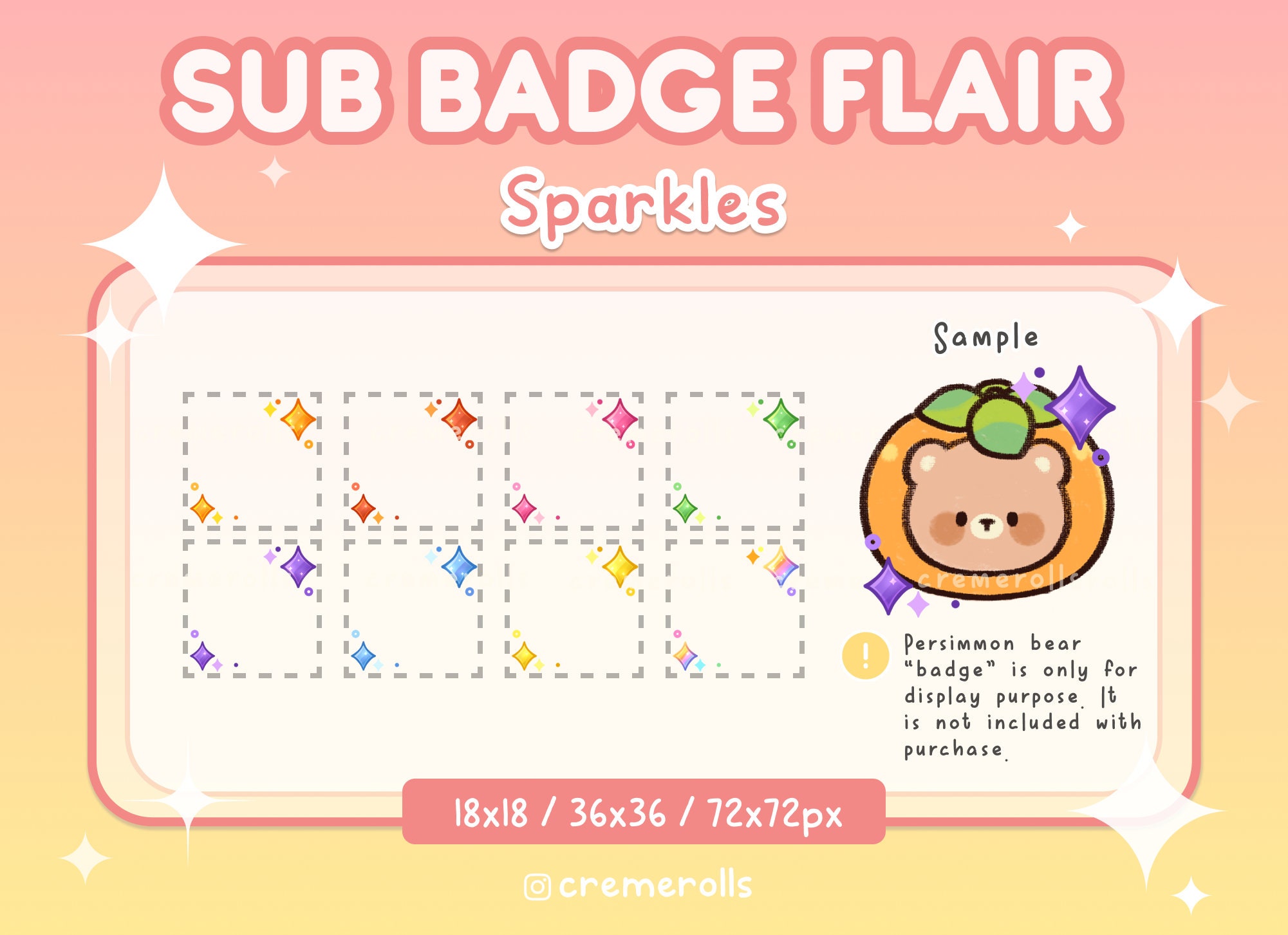 Sparkles Twitch Sub Badge Flair - Bit Badges - Streamer - Stream ...