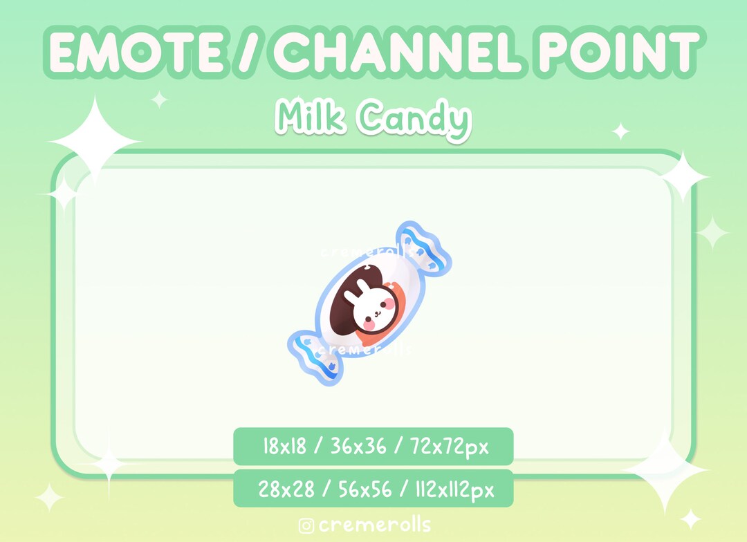 Milk Candy Emote - Channel Point - Food - Candy - Sweet Treat / Snacks ...