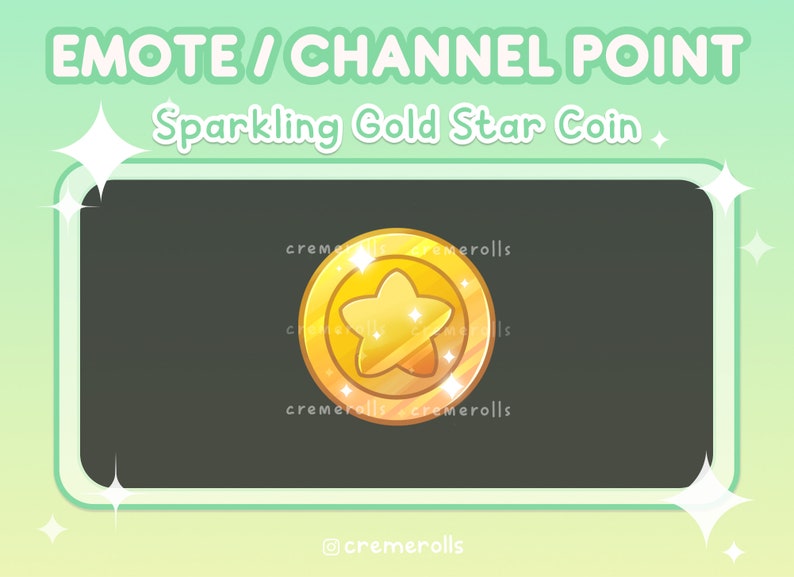 Gold Star Coin Emote - Channel Point - Streamer - Streamer Graphics ...