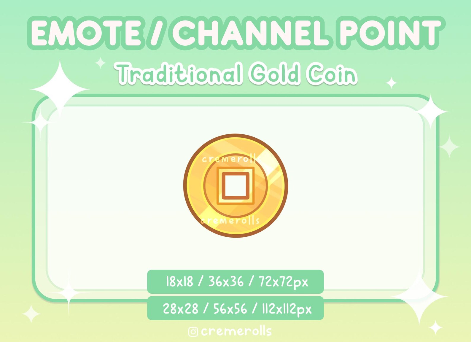 Traditional Gold Coin Emote - Channel Point - Streamer Graphics ...