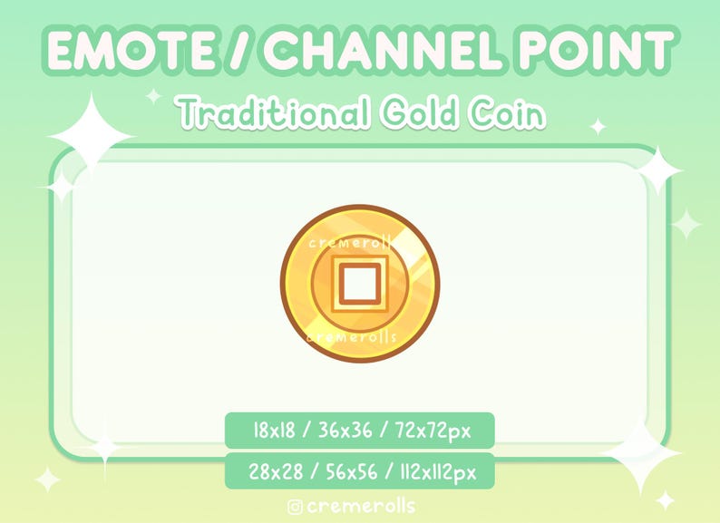 Traditional Gold Coin Emote - Channel Point - Streamer Graphics ...
