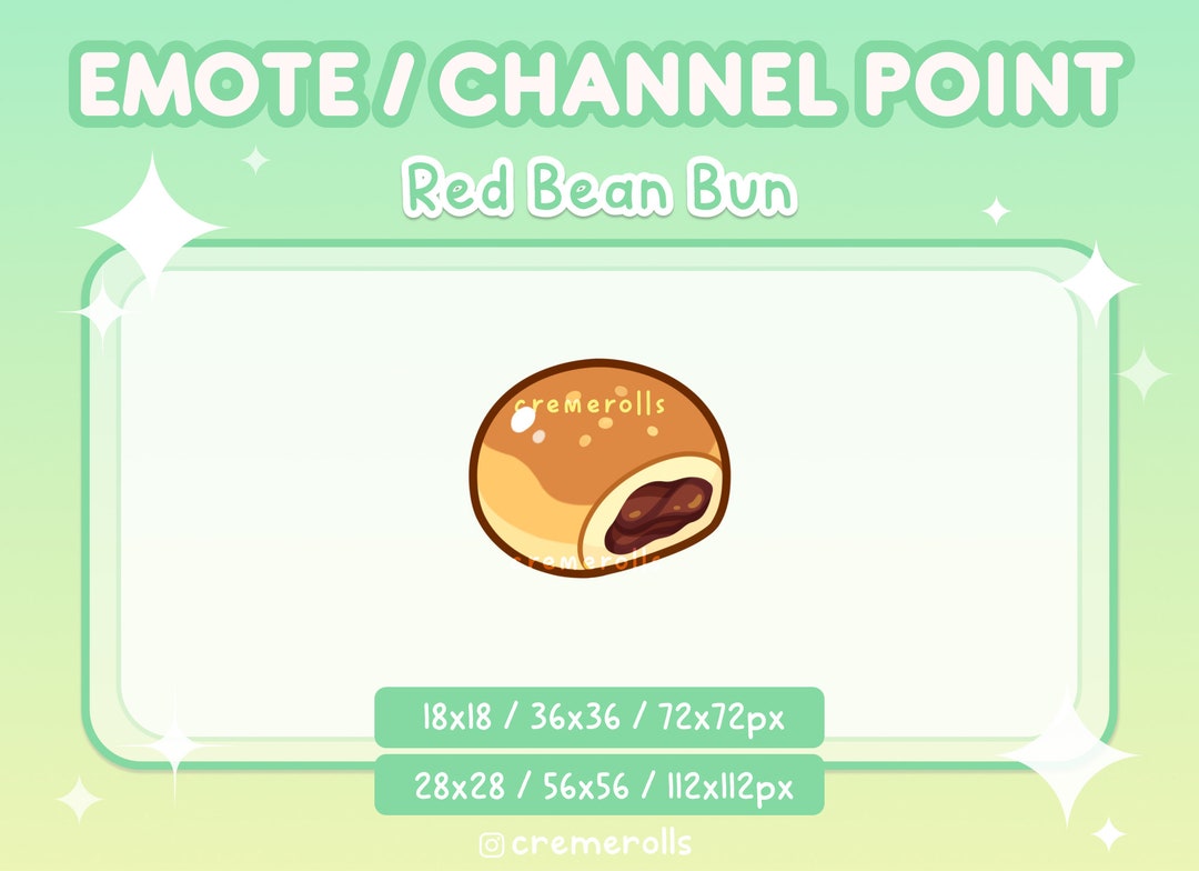 Sweet Red Bean Bun Emote - Anpan - Sweet Bread - Pastry - Channel Point ...