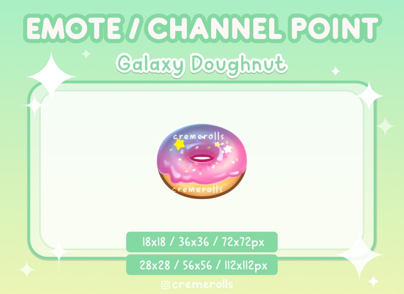 Galaxy Doughnut Emote - Channel Point - Food - Baked Pastry - Treat ...