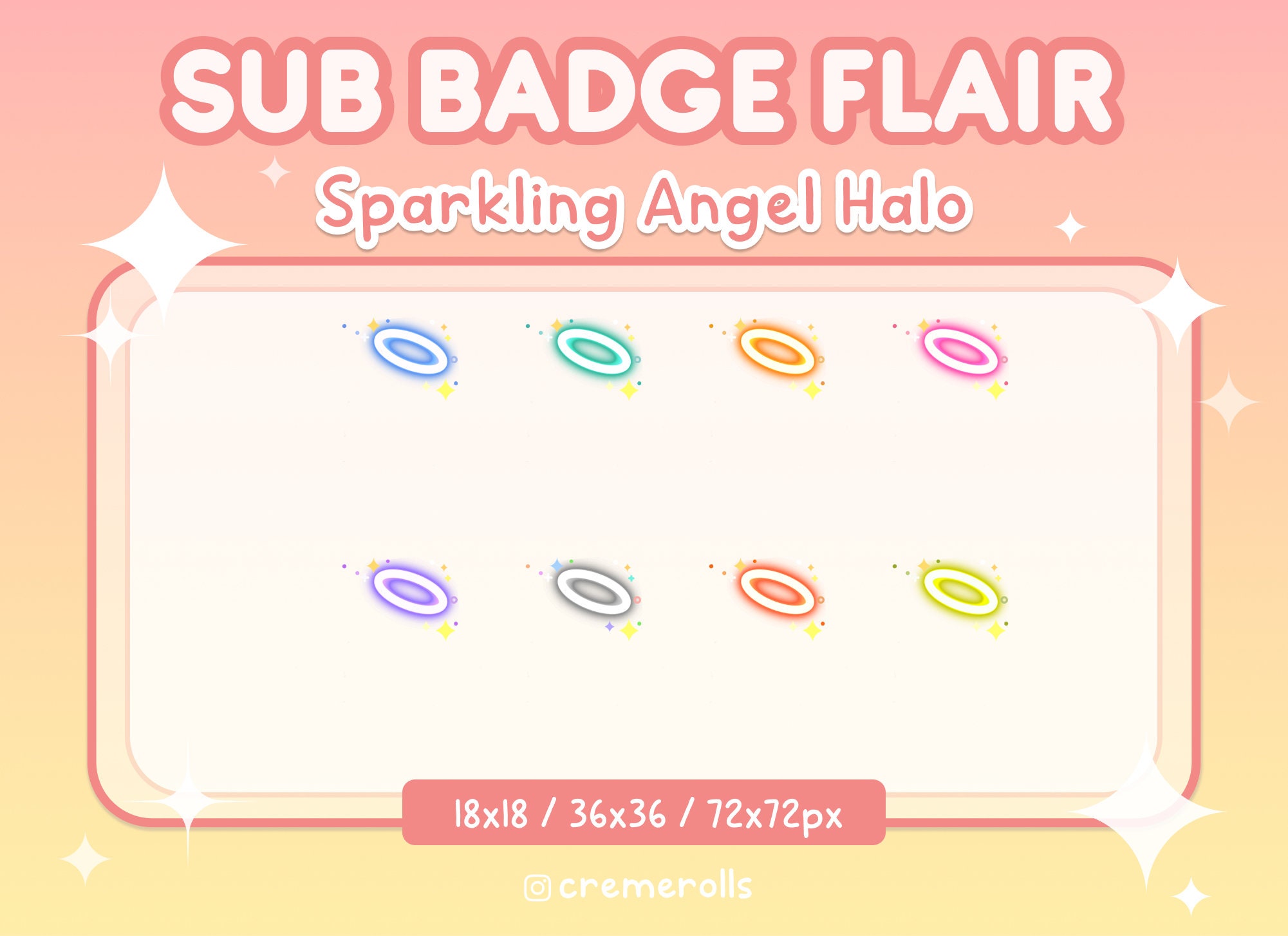 Neon Sparkling Angel Halo Twitch Sub Badge Flair - Bit Badges ...