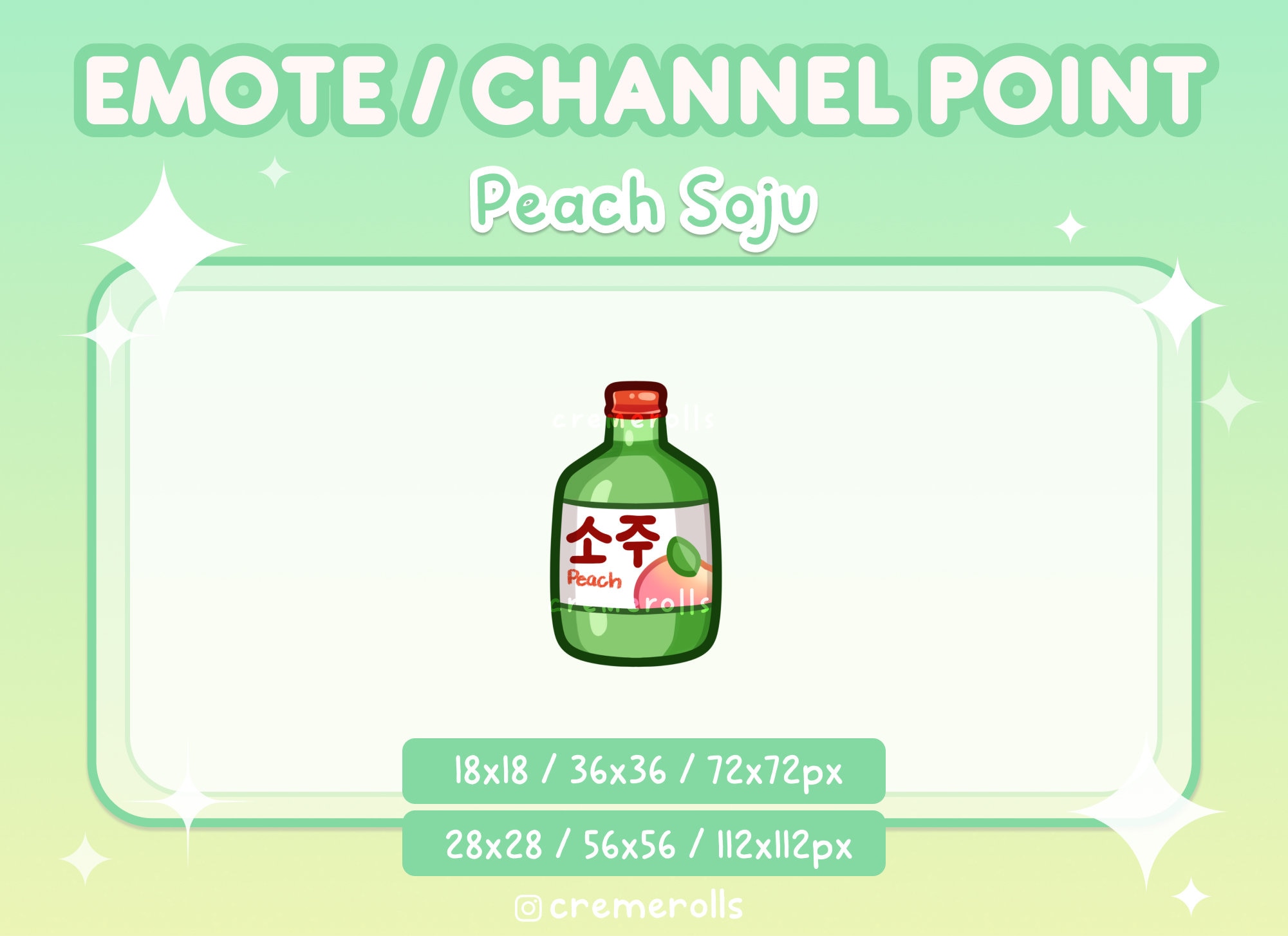 Peach Soju Emote - Channel Point - Drink - Streamer Graphics - Twitch ...