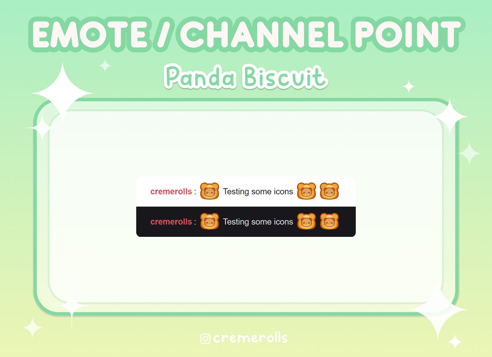 Panda Biscuit Emote - Channel Point - Food - Cute Treats / Snacks ...