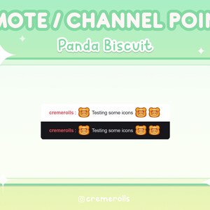 Panda Biscuit Emote - Channel Point - Food - Cute Treats / Snacks ...
