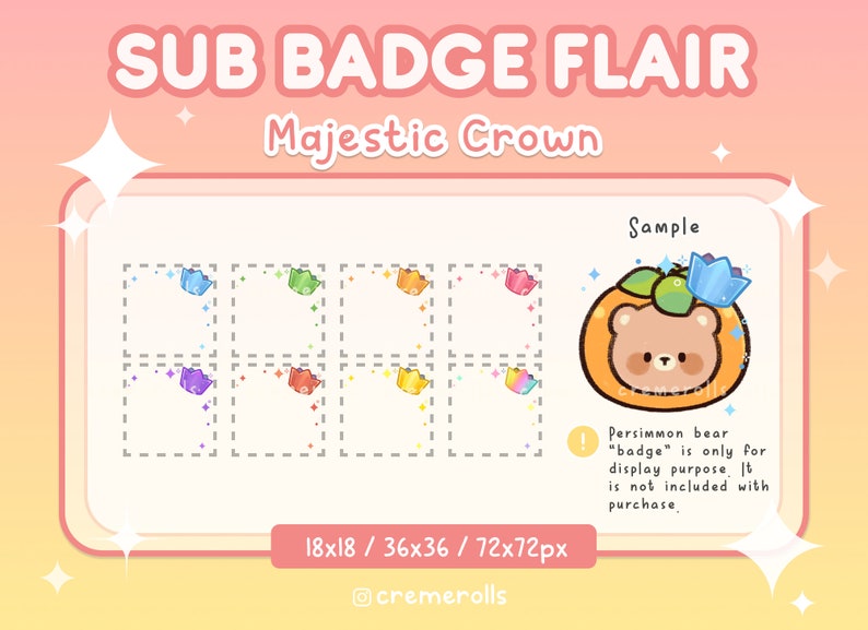 Majestic Crown Twitch Sub Badge Flair - Bit Badges - Streamer - Stream ...