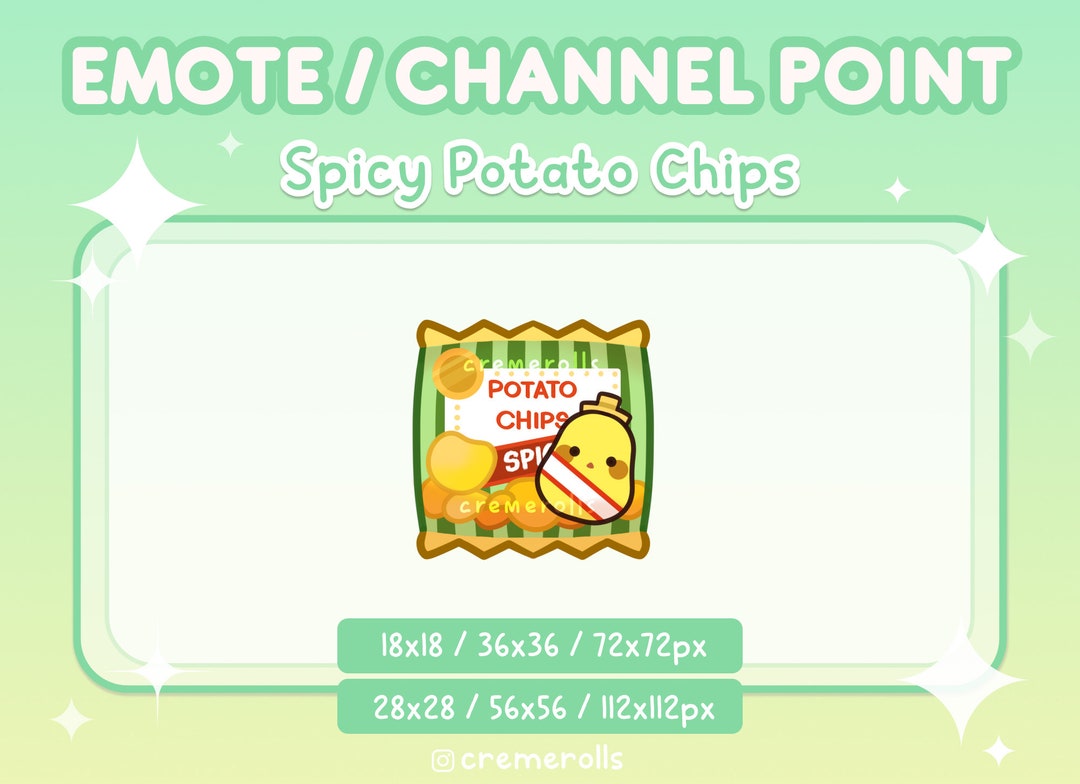 Spicy Potato Chips Emote - Channel Point - Food - Cracker - Biscuit ...