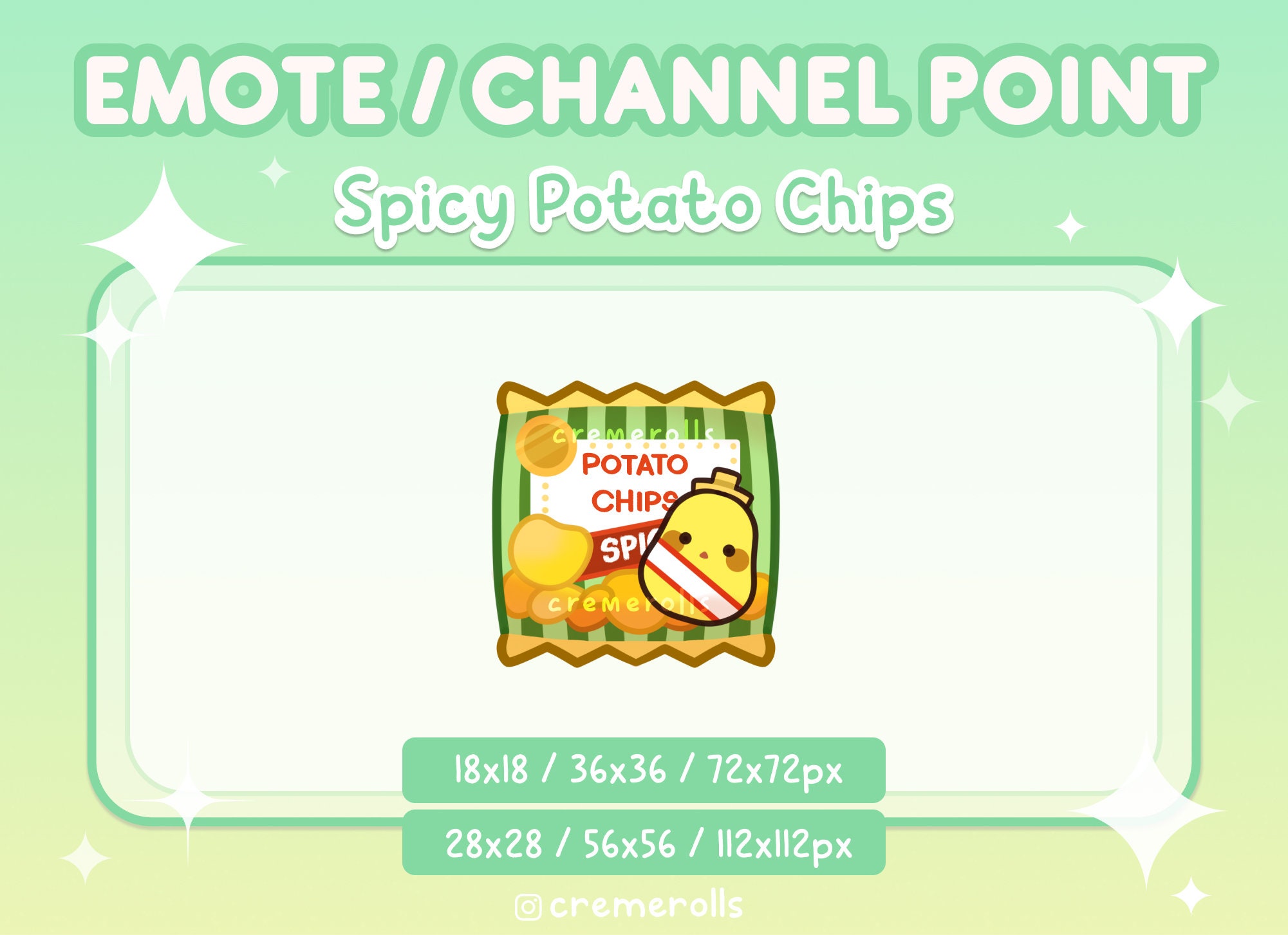 Spicy Potato Chips Emote - Channel Point - Food - Cracker - Biscuit ...