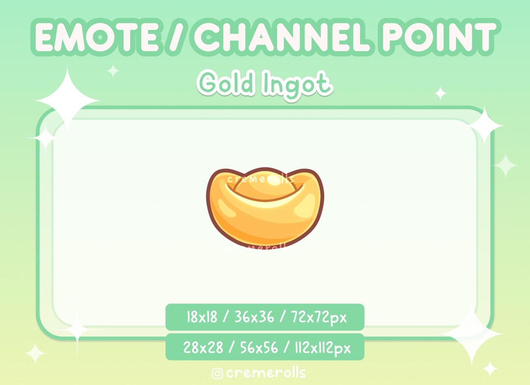 Gold Ingot Emote - Channel Point - Streamer Graphics - Twitch - Discord ...