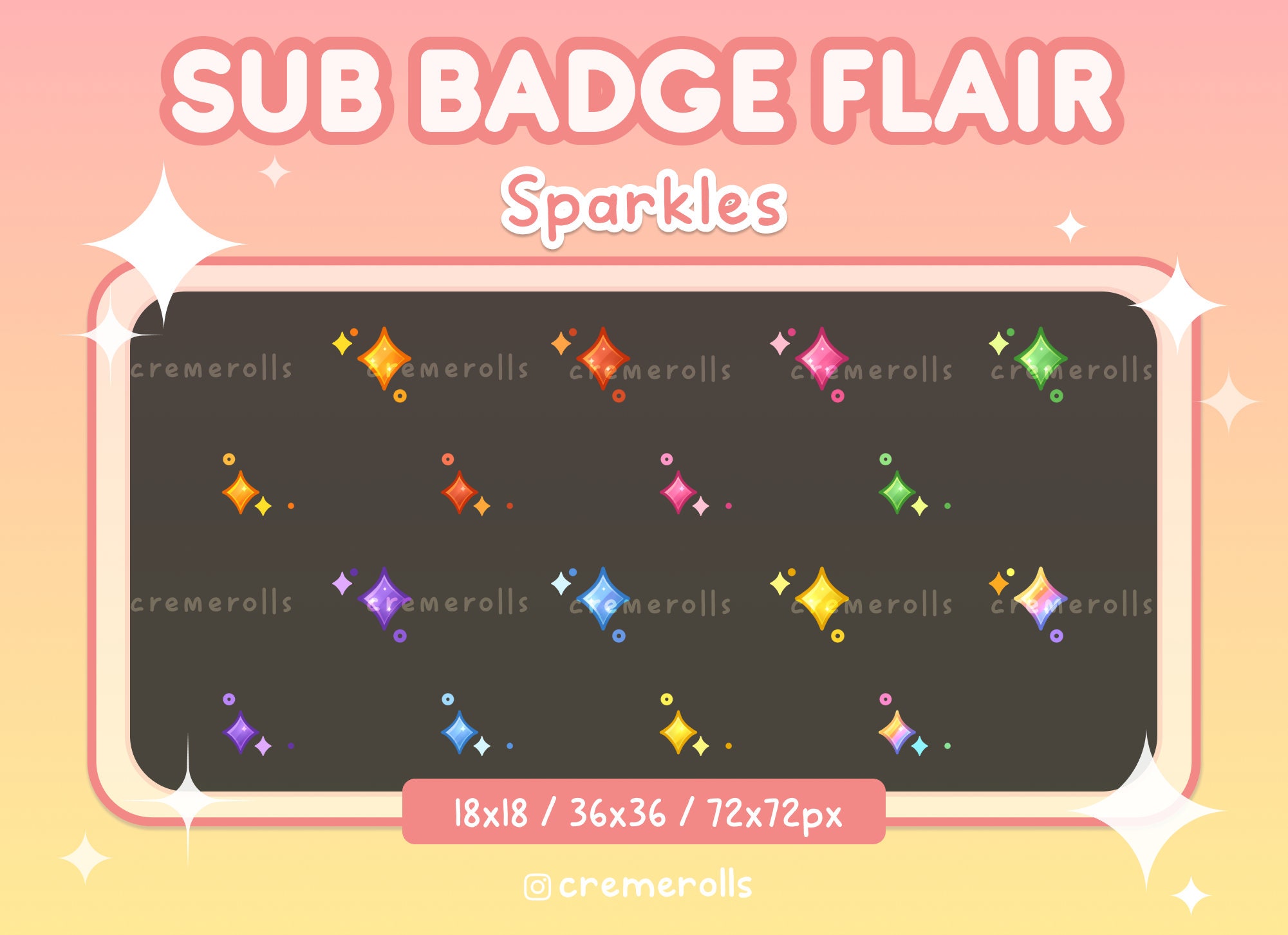 Sparkles Twitch Sub Badge Flair - Bit Badges - Streamer - Stream ...