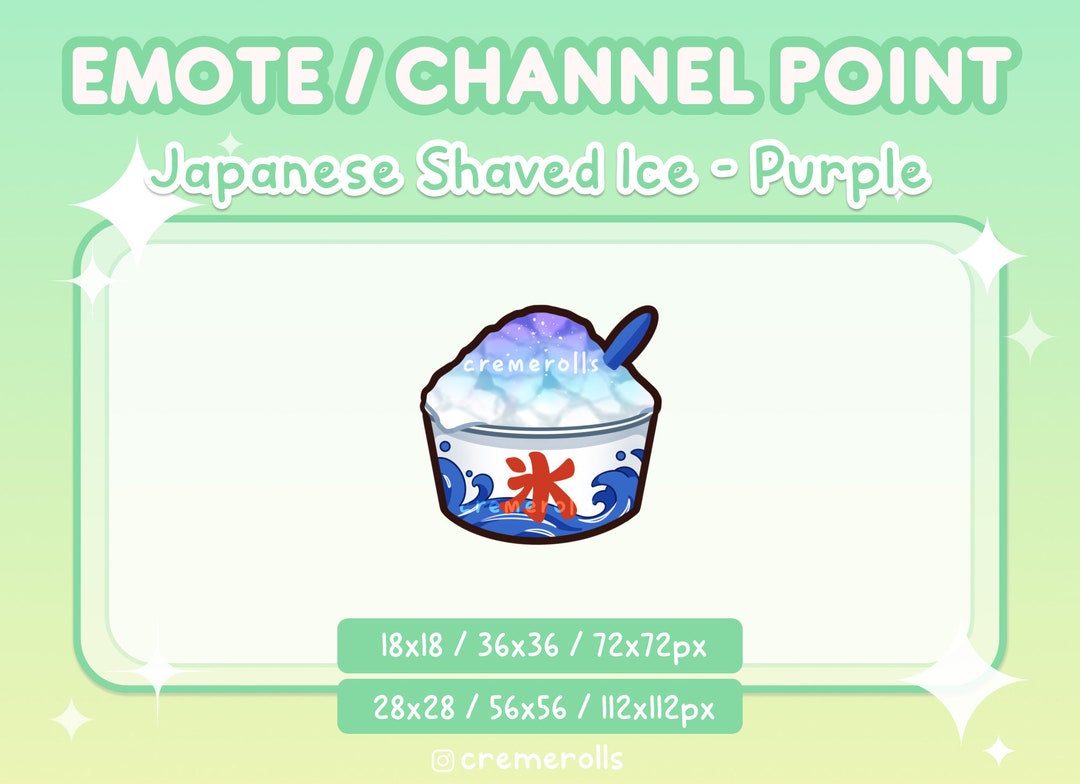 Japanese Shaved Ice Emote Purple Channel Point Dessert - Etsy
