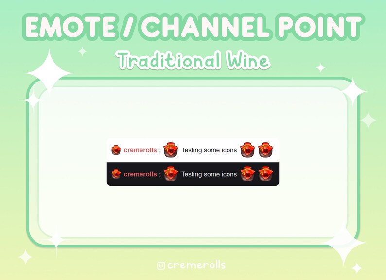 Traditional Wine Emote - Channel Point - Drink - Streamer Graphics ...