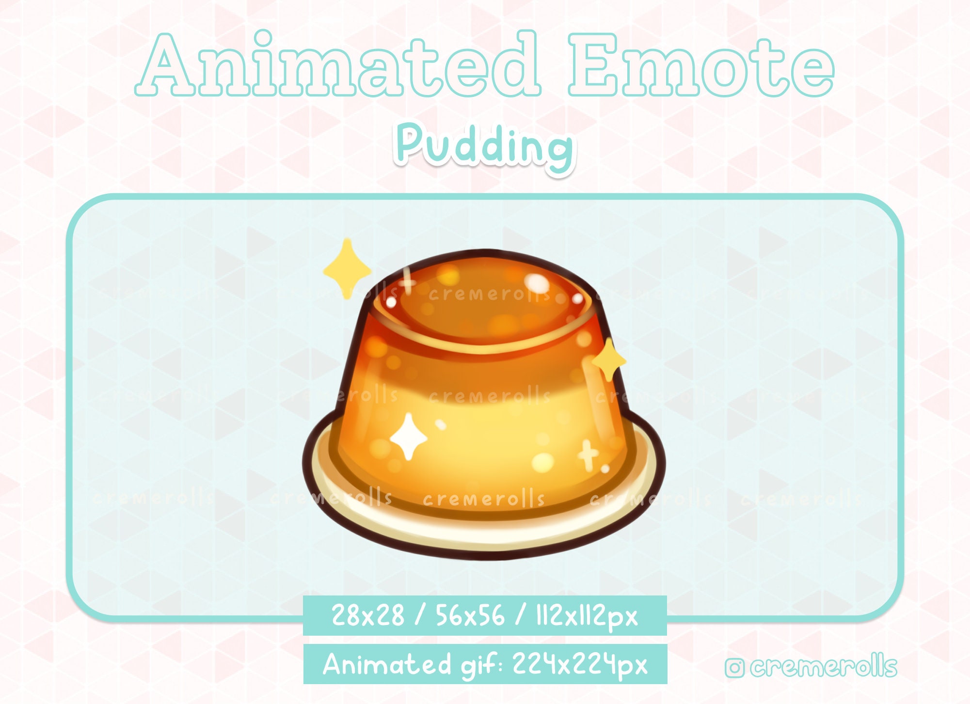 Pudding Animated & Static Emote Twitch Discord Dessert Flan Food ...