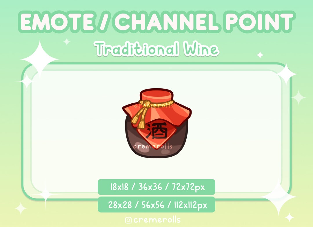 Traditional Wine Emote - Channel Point - Drink - Streamer Graphics ...