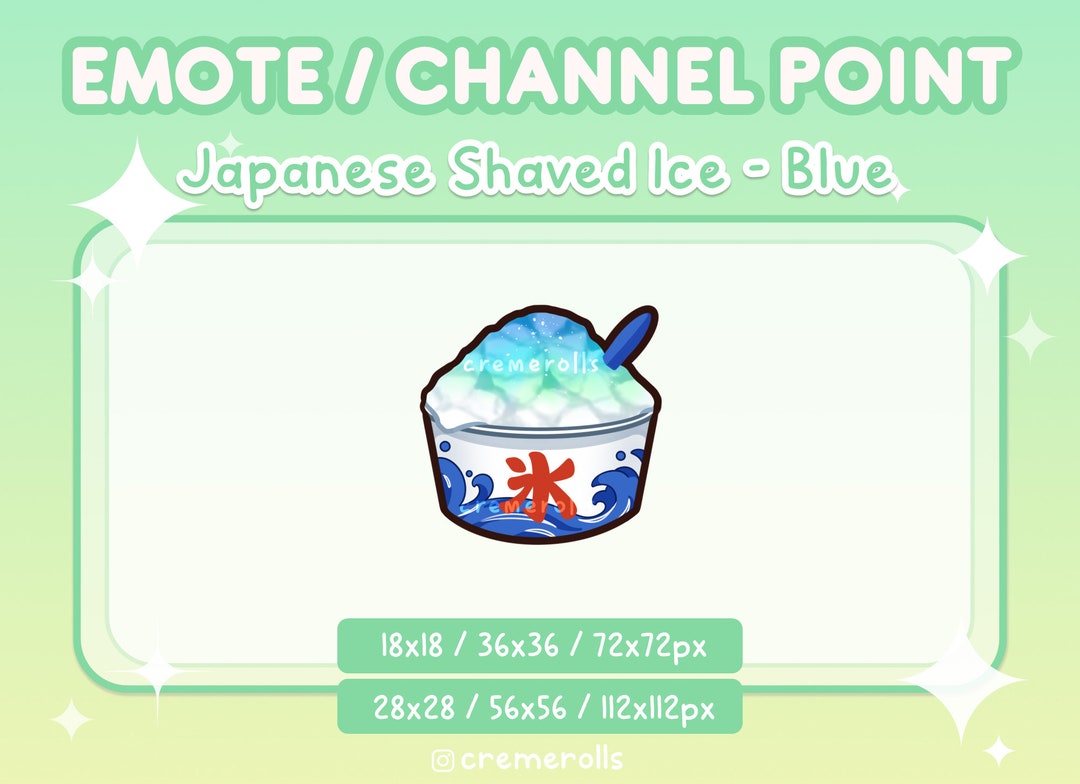 Japanese Shaved Ice Emote - Blue - Channel Point - Dessert - Cooling ...