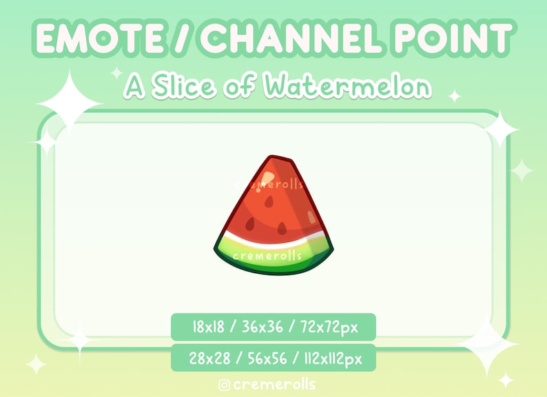 A Slice of Delicious Watermelon Emote - Fruit - Refreshing - Summer ...