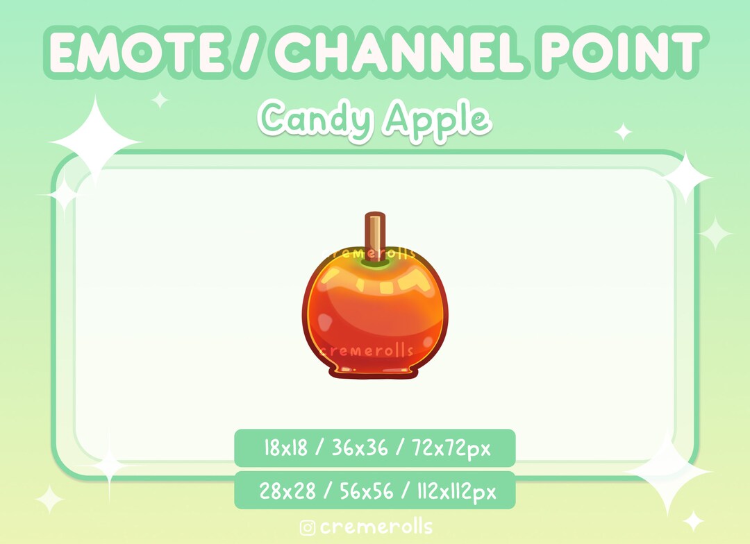 Candy Apple Emote - Channel Point - Food - Fruit - Sweet Treat / Snacks ...