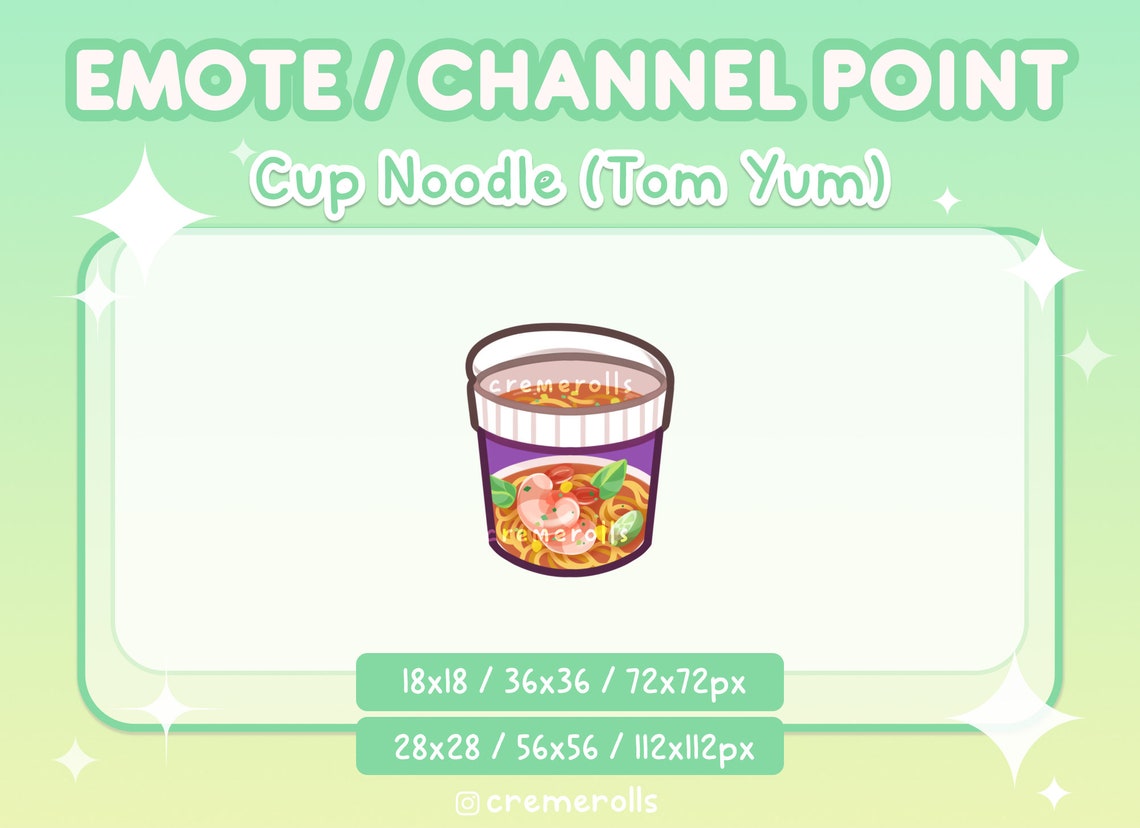 Cup Noodle Emote - Channel Point - Instant - Meal - Streamer Graphics ...