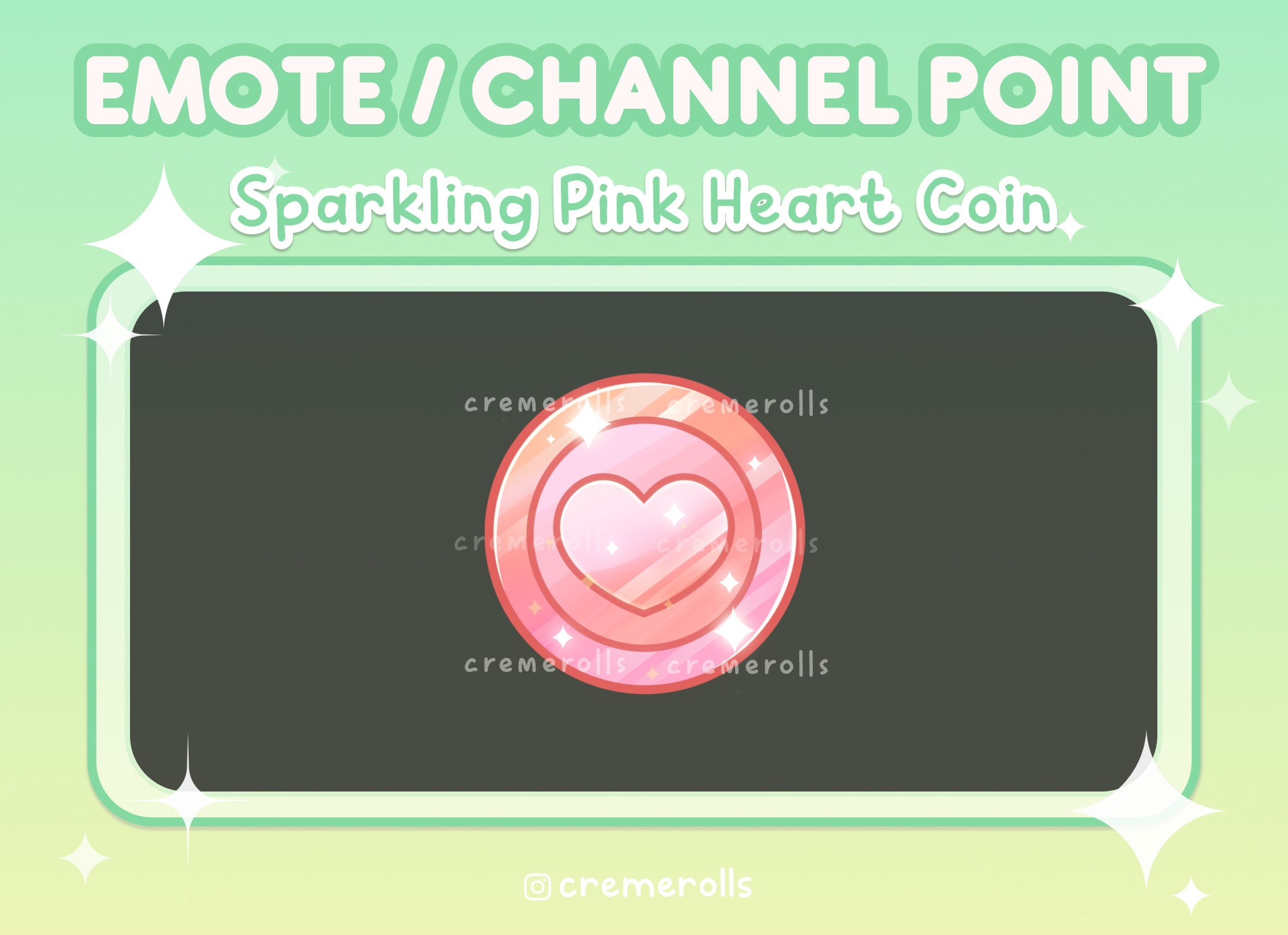 Pink Heart Coin Emote Channel Point Streamer Streamer Graphics Discord ...