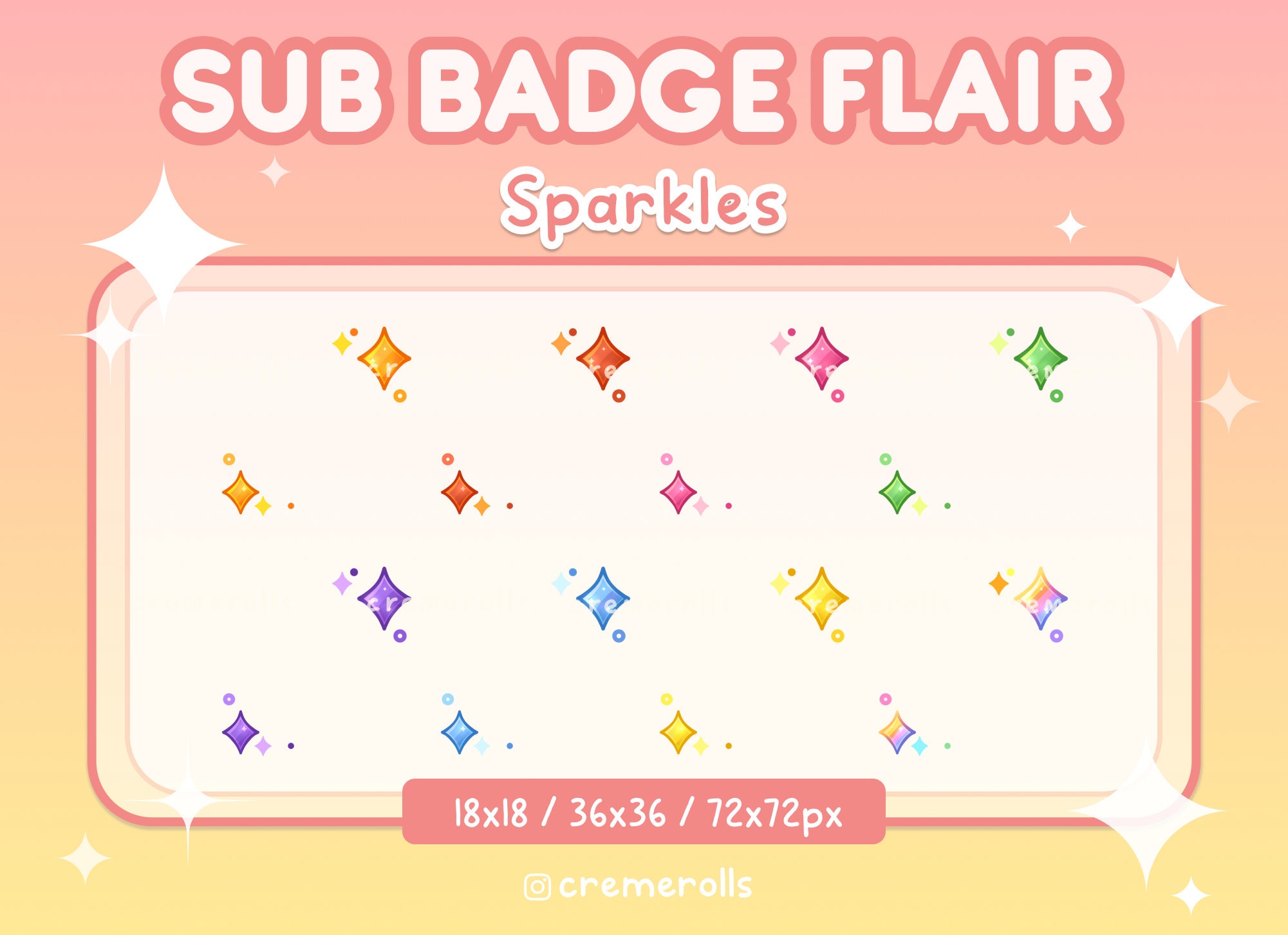 Sparkles Twitch Sub Badge Flair - Bit Badges - Streamer - Stream ...