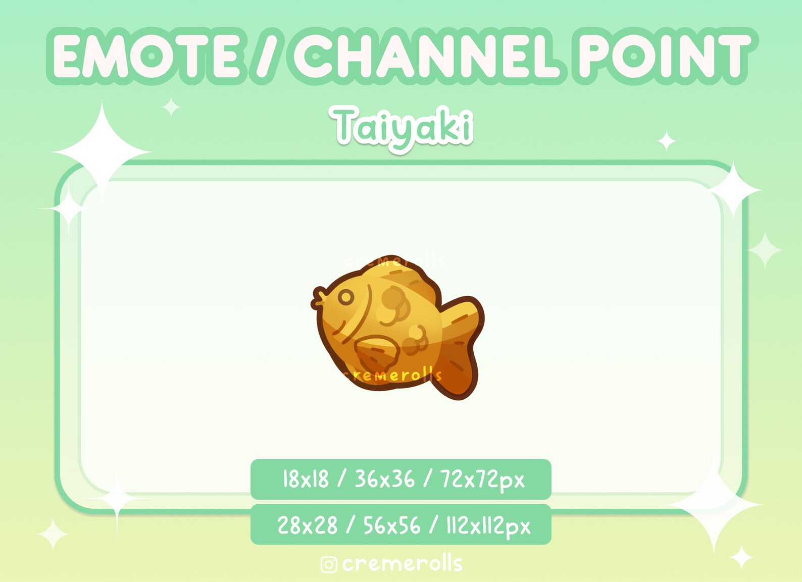 Taiyaki Emote - Fish Shaped Pastry / Cake - Channel Point - Japanese ...