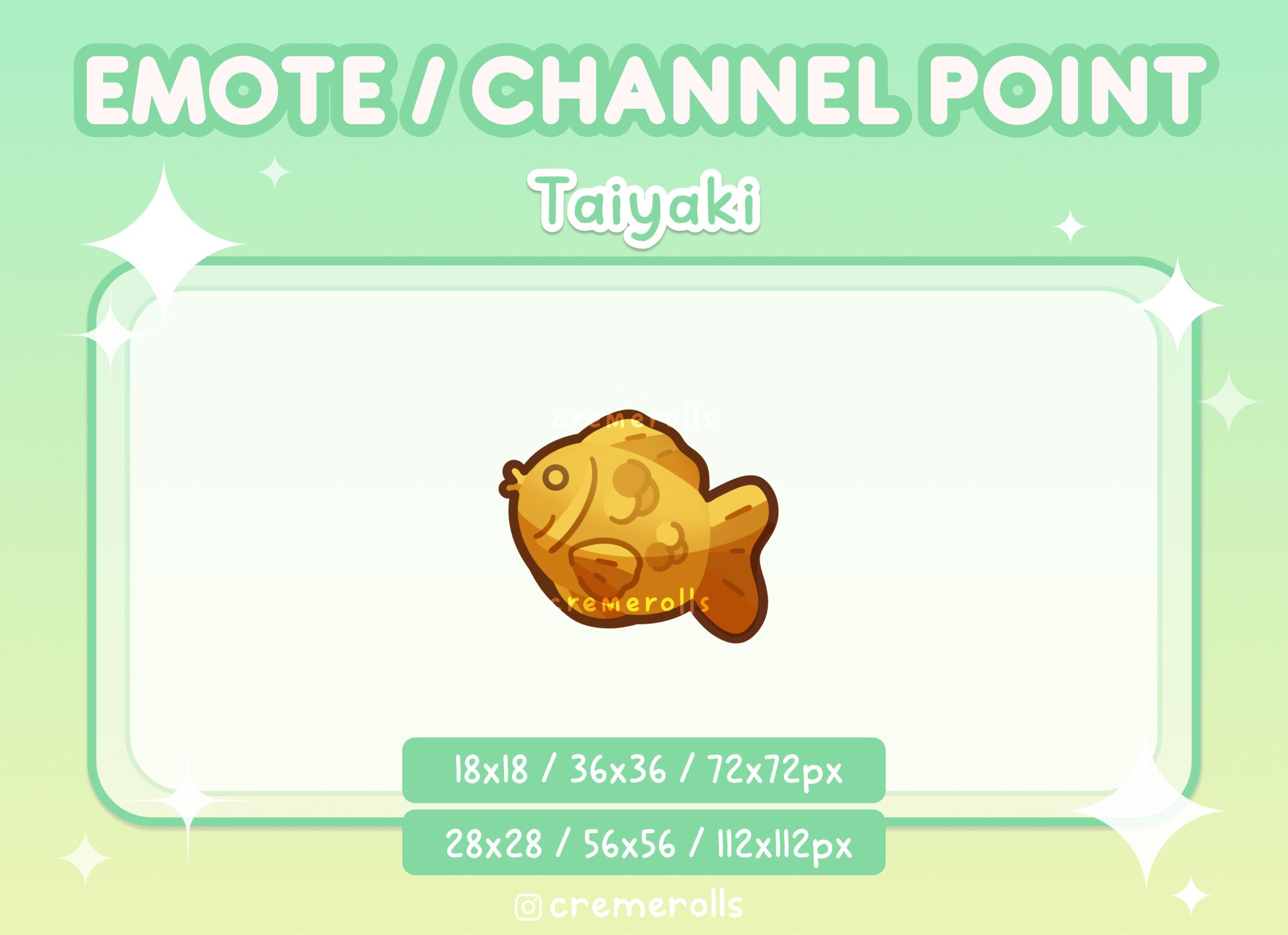 Taiyaki Emote - Fish Shaped Pastry / Cake - Channel Point - Japanese ...