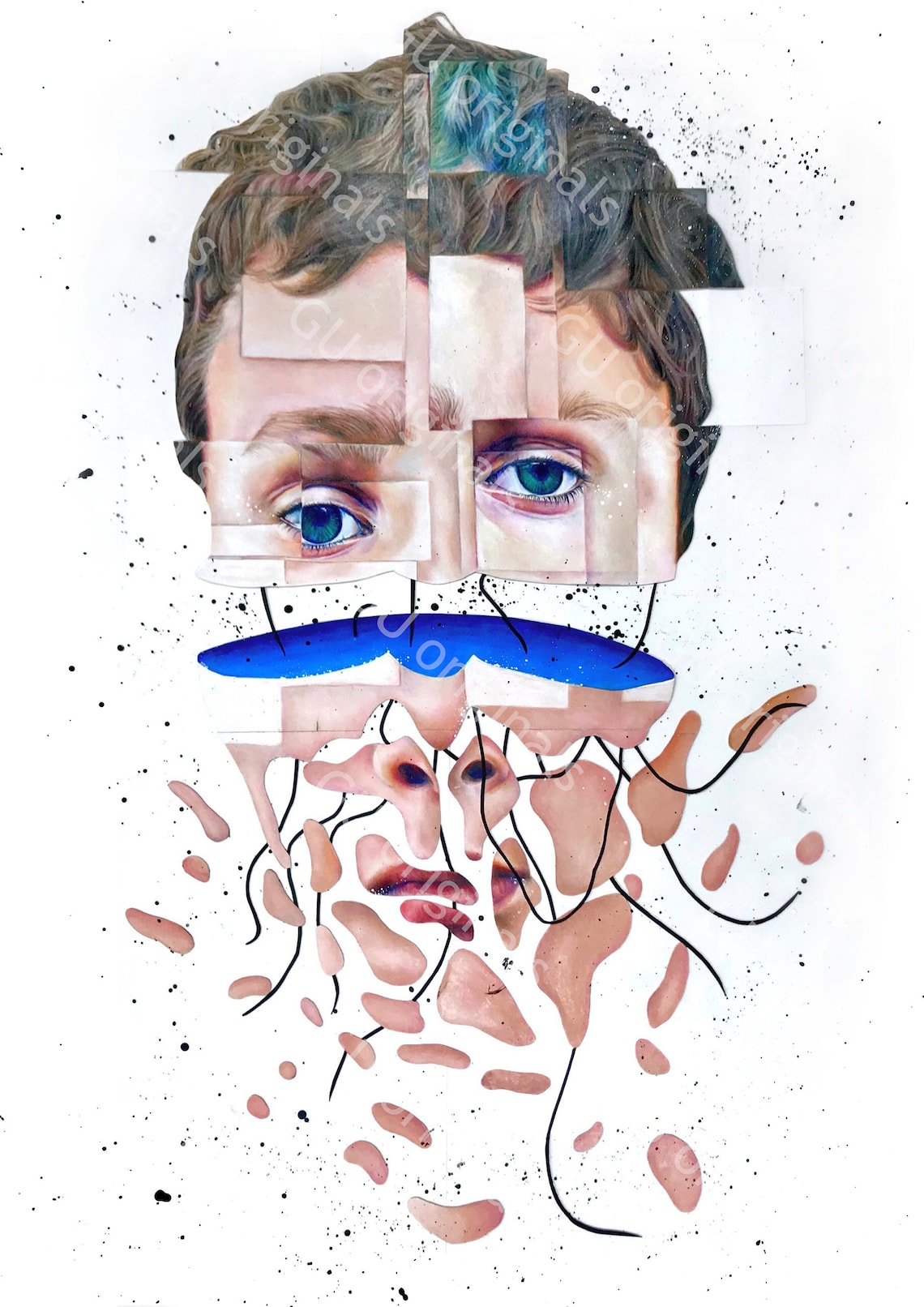 Dispersing Fragmented Art Print Portrait Art Print Fine Art - Etsy UK