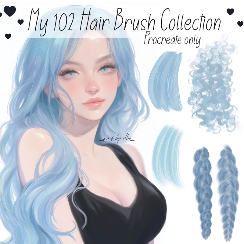 Procreate Brushes Easy Hair - Etsy