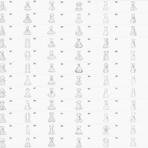 110 Dress Stamps for Procreate, Procreate Clothing Stampset, Clothes ...