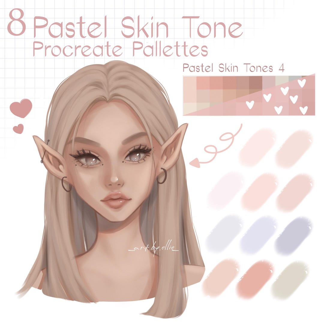 8 Skin Palettes for Procreate, Procreate Skin Palette, Procreate Anime ...