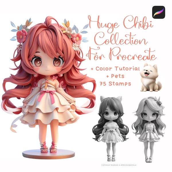 Procreate Chibi Stamps - Etsy