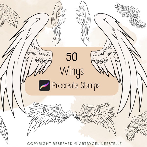 Procreate Wings Stamps - Etsy