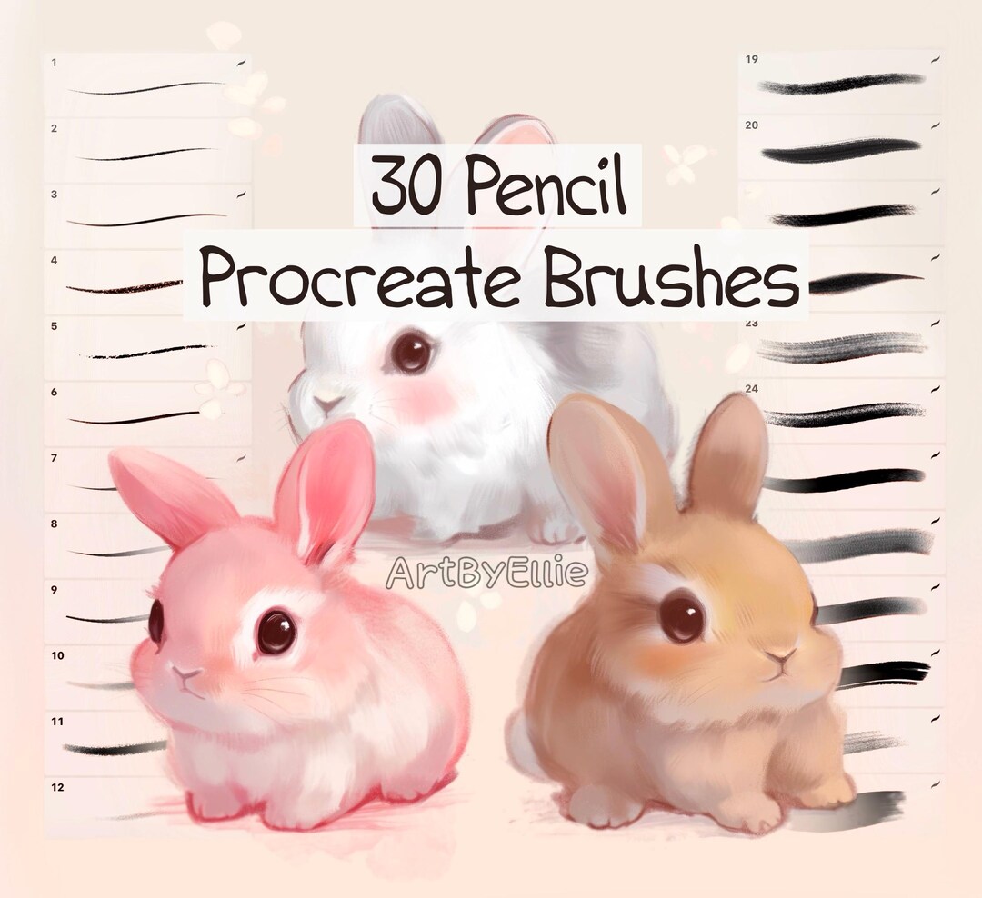 30 Pencil Brushes for Procreate, Procreate Pencils Brushset, Procreate ...