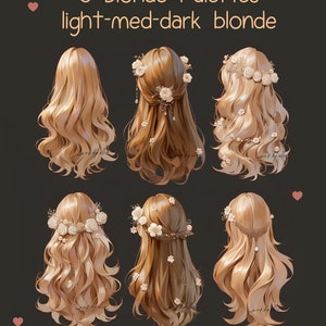 12 Hair Color Palettes for Procreate, Procreate Hair Palette, Procreate ...