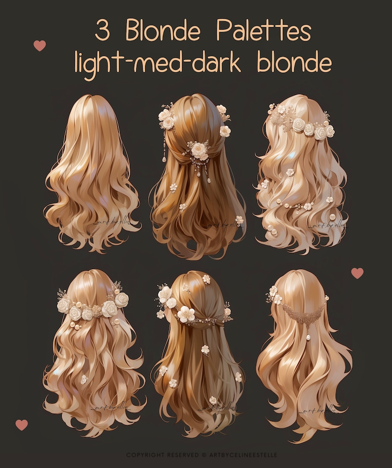 Procreate Hair Color Palette, 360 Colors (swatches.file) - Etsy