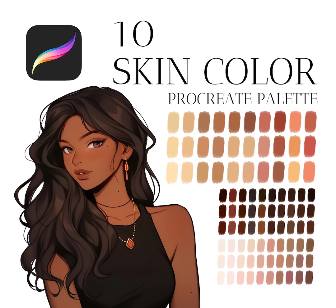 10 Skin Palettes for Procreate, Procreate Skin Palette, Procreate Anime ...