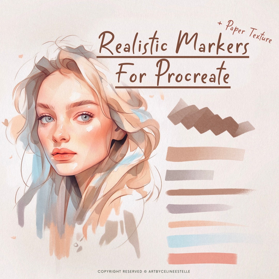 Procreate Realistic Markers Brushset, Marker Brushes, Portrait Drawing ...